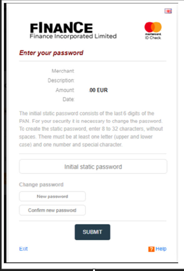 Setting Up Initial (Static) Password – Finance Incorporated Limited